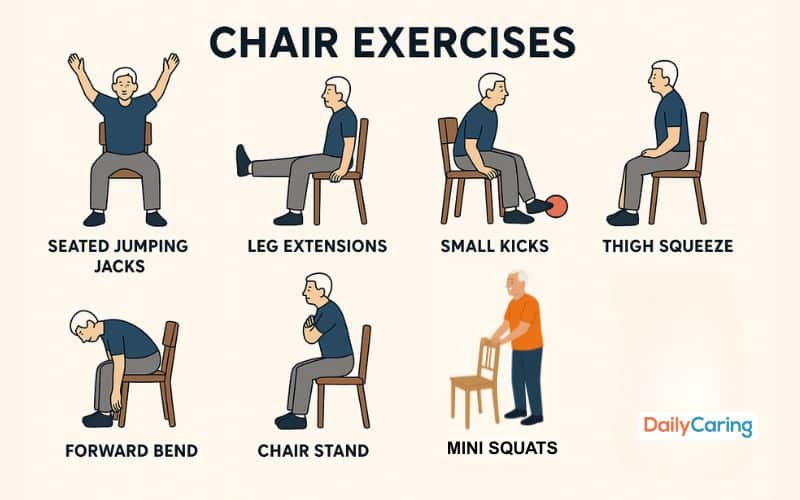 7 Easy Chair Exercises For Seniors (+5 Warm-Up Stretches)